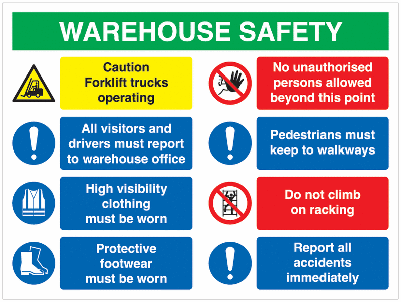 Caution Forklifts Warehouse Safety Signs - Fast Delivery | Seton