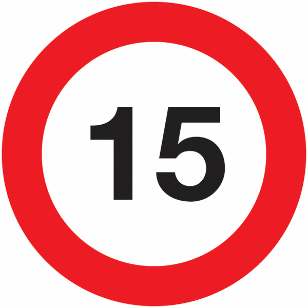 Verkeersbord maximumsnelheid - 15 km/u | Seton