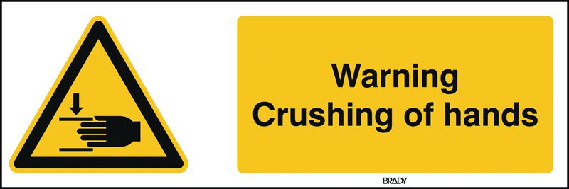 ToughWash - Warning Crushing Of Hands Sign | Seton