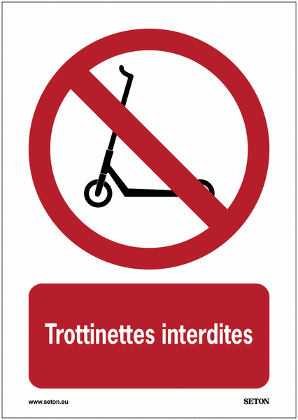 Panneaux et autocollant A2/A3/A4/A5 - Trottinettes interdites | Seton Panneaux et autocollant A2/A3/A4/A5 - Trottinettes interdites | Seton