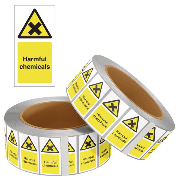 Harmful Chemicals Vinyl Safety Labels On-a-Roll | Seton