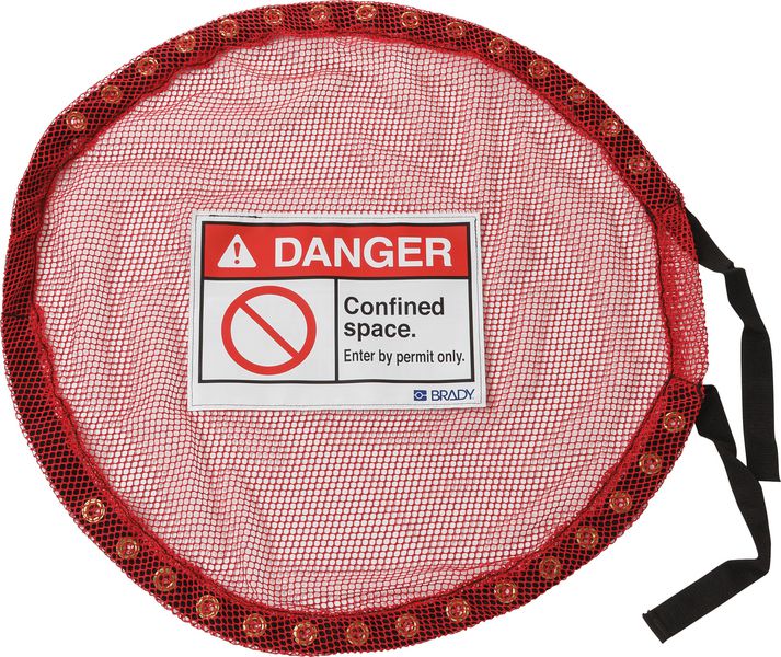 Lockable Red Mesh Cover - Restrict Access for Containers | Seton