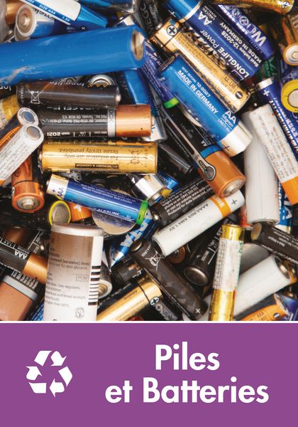 Panneau tri sélectif - recyclage des piles et batteries | Seton