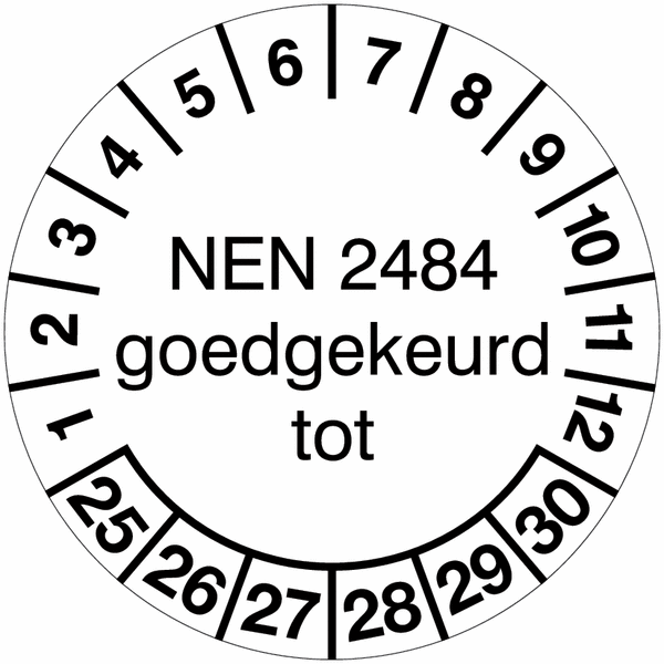 Keuringsstickers NEN 2484 van geplastificeerd weefsel | Seton