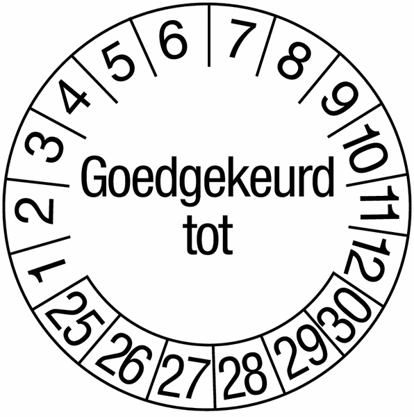 Keuringsstickers met tekst van gelamineerd polyester, op rol ...