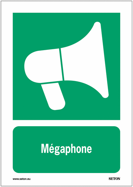 Panneau d'évacuation - Mégaphone de secours | Seton