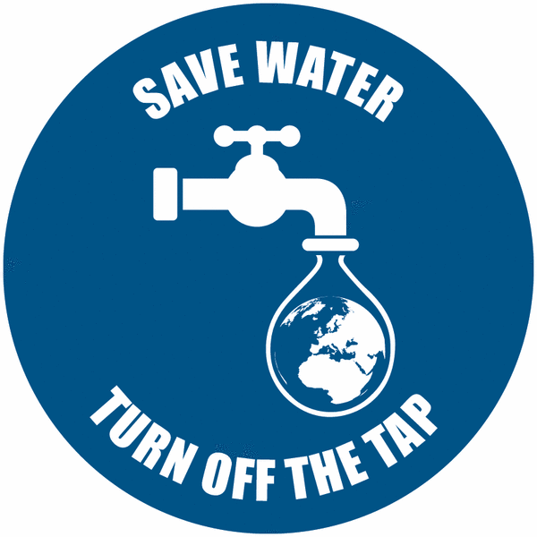 Bord Save water - Turn off the tap | Seton