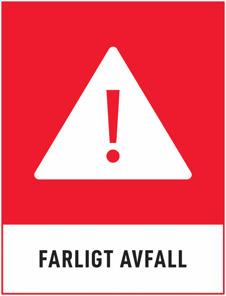 Skyltar och dekaler för källsortering - Farligt avfall | Seton