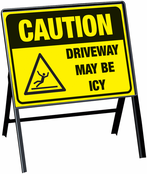 Temporary Winter Car Park Sign - Driveway May Be Icy | Seton