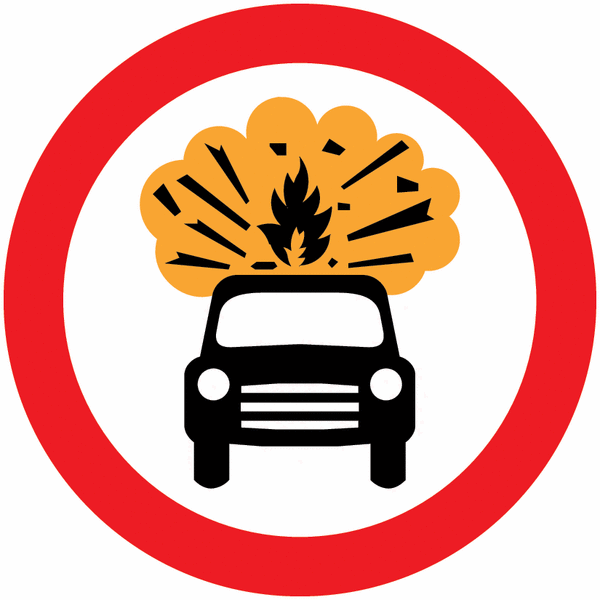 Traffic Signs - Vehicles Carrying Explosives Prohibited | Seton