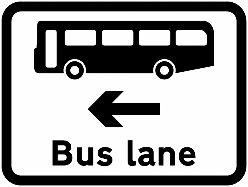 Traffic Signs - Bus Lane (Arrow Left) Fuss-Free Delivery | Seton