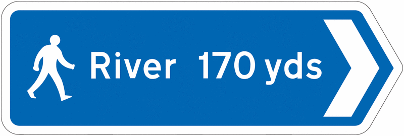 Traffic Signs - River 170 Yards (Arrow Right) | Seton