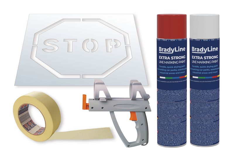 Kit stencil e vernice simbolo Stop | Seton