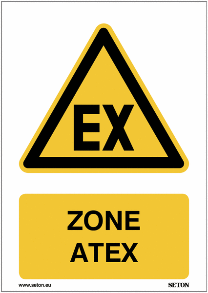 Panneaux et autocollants A3/A4/A5 - Zone ATEX | Seton