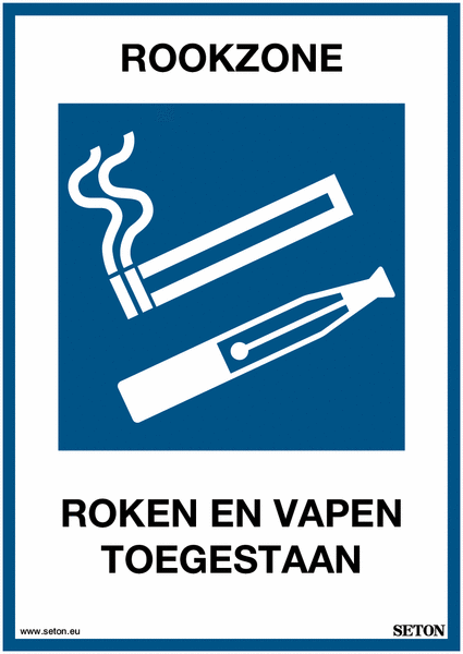 Borden en stickers - Rookzone - Roken en vapen toegestaan | Seton