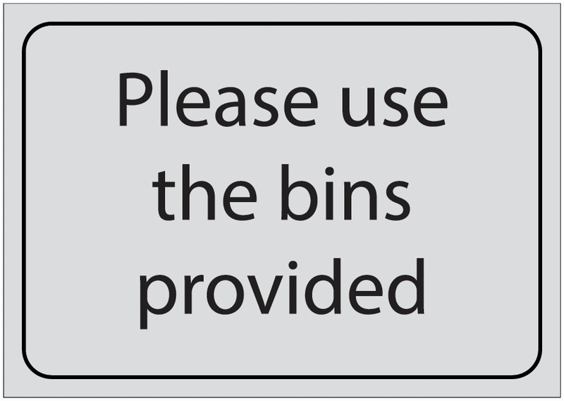 Please Use The Bins Provided Sign | Seton