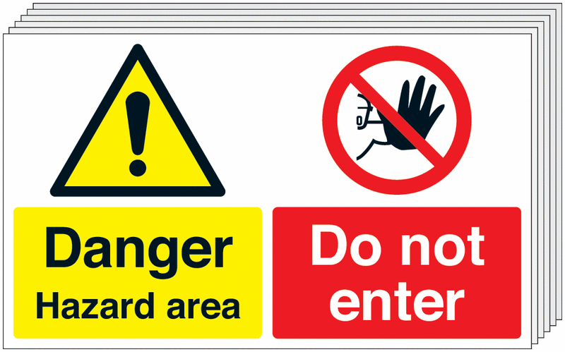 6-Pack Danger Hazard/Do Not Enter Multi-Message Signs | Seton