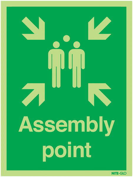 Nite-Glo Photoluminescent Assembly Point Signs | Seton
