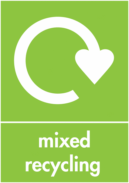 Mixed Recycling - WRAP Recycling Signs | Seton