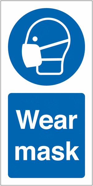 Wear Mask Vinyl Safety Labels On-a-Roll | Seton