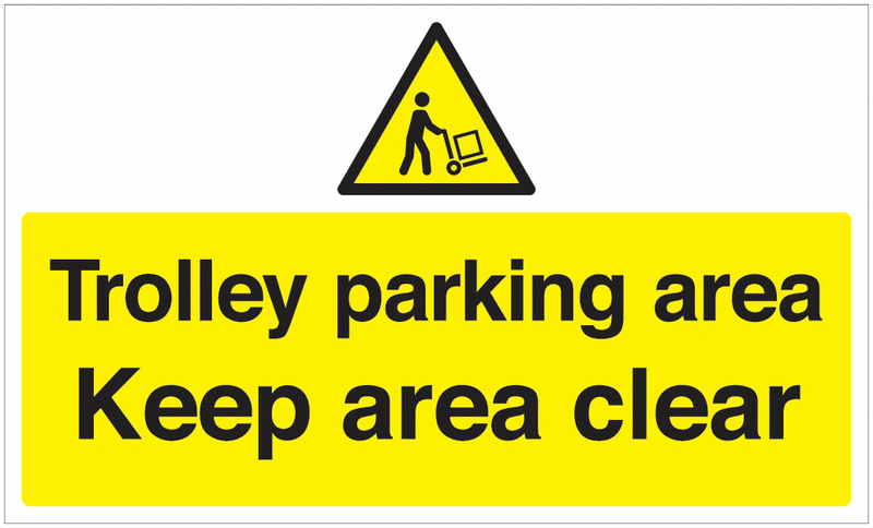 Trolley Parking Area Keep Area Clear Anti-Slip Floor Sign | Seton