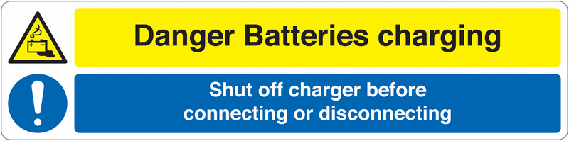 Danger Batteries Charging Multi-Message Floor Sign | Seton