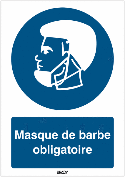 Autocollant ToughWash® détectable avec texte - Masque de barbe ...