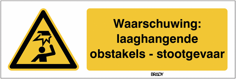 ToughWash®-sticker ISO 7010 - Waarschuwing: laaghangende obstakels ...