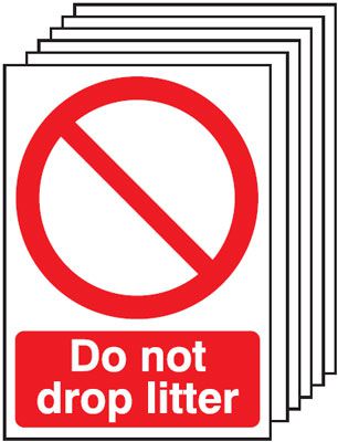 6-Pack Do Not Drop Litter Signs | Seton
