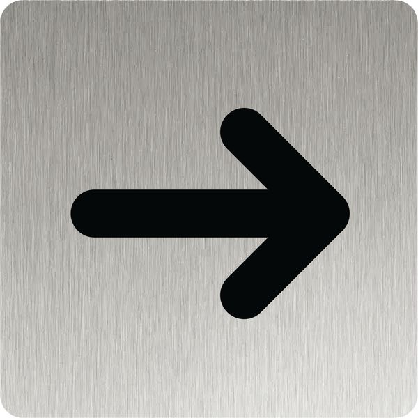 Signalétique Alu anodisé brossé symbole Flèche | Signals