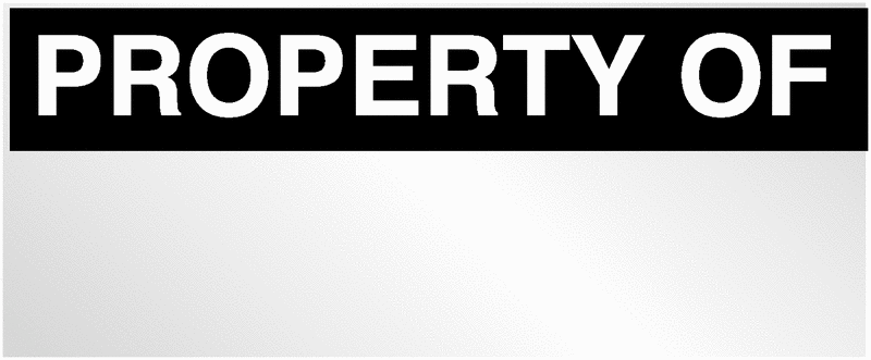 Property Of - Aluminium Foil Write-On Labels | Seton