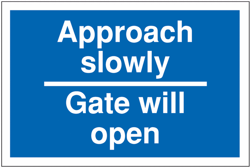 Car Park Navigation Signs Approach Slowly/Gate Will Open | Seton