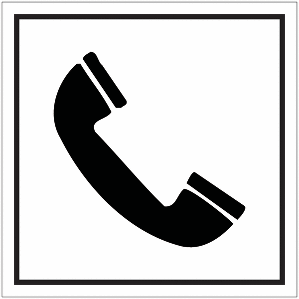 Skylt i plast "Telefon" | Seton