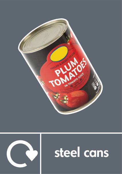 Steel Cans - WRAP Photographic Recycling Signs | Seton