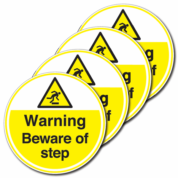 4-Pack Anti-Slip Floor Signs - Warning Beware Of Step | Seton