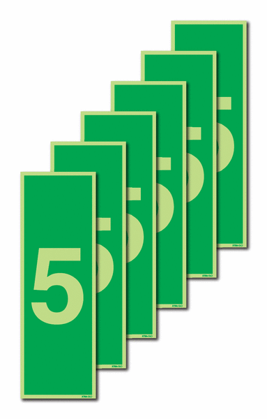 6-Pack Xtra-Glo Number 5 Signs | Seton