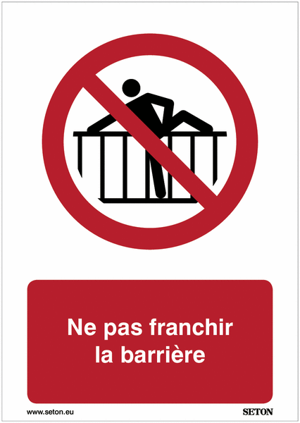 Panneau ISO 7010 - Ne pas franchir la barrière - P071 | Seton