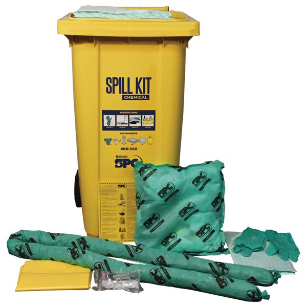 Spillkit med kemabsorbenter i mobilt kärl | Seton