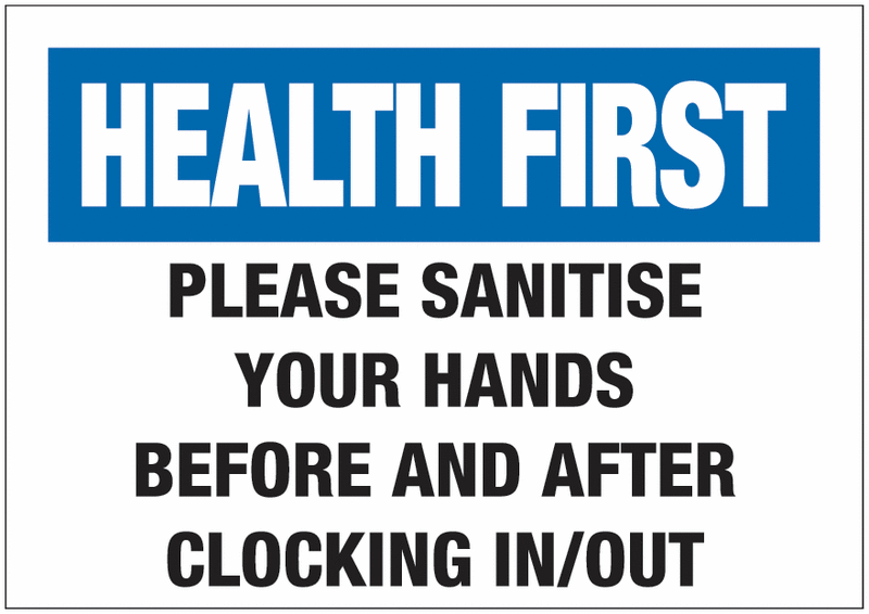 Please Sanitise Your Hands Before/After Clocking In/Out Sign | Seton