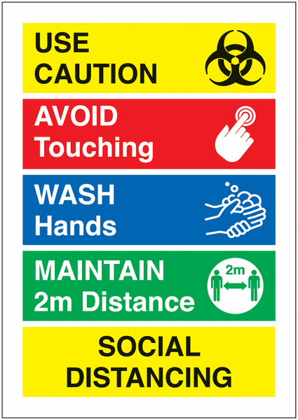 Social Distancing Use Caution Sign (2M) | Seton