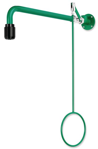 Zilverkleurige nooddouche voor wandmontage | Seton