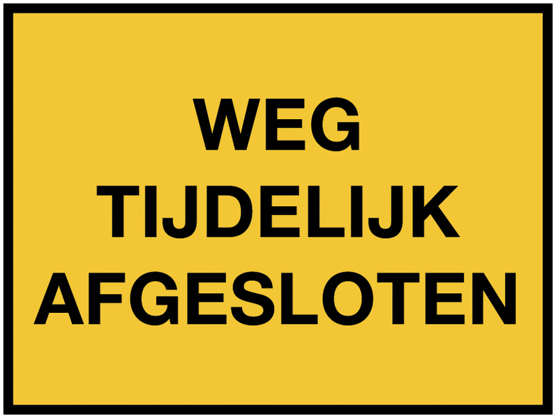 Werfbord - Weg tijdelijk afgesloten | Seton