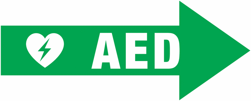 AED Equipment Wayfinding Right Arrow Sign | Seton