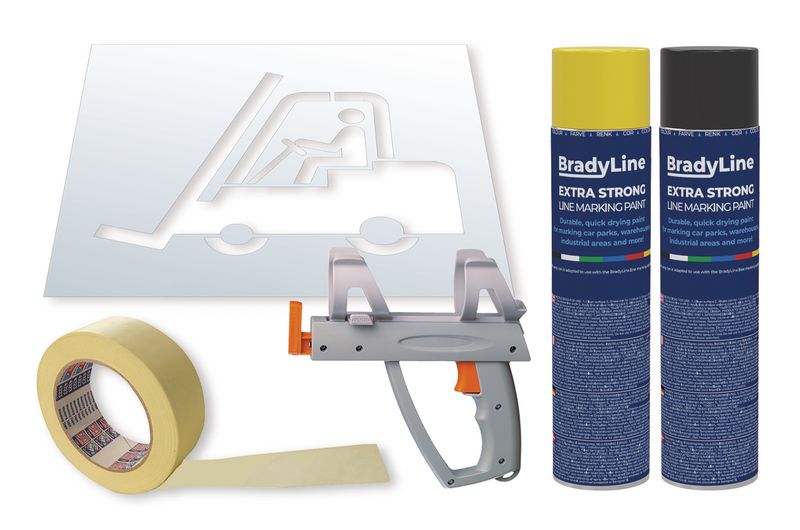 Kit stencil e vernice simbolo Carrello elevatore | Seton