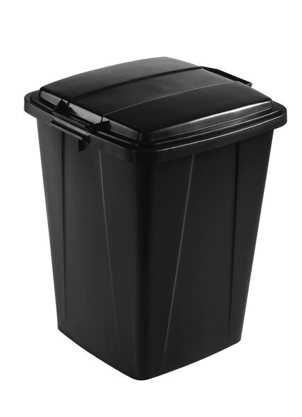 DURABIN ECO 90L Strong Square Black Recycling Bin with Lid | Seton