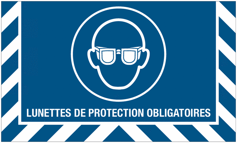 Marquage au sol avec texte - Lunettes de protection obligatoires - M004 ...