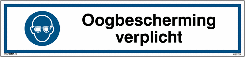 Rechthoekige gebodsstickers ISO 7010 - Oogbescherming verplicht - M004 ...