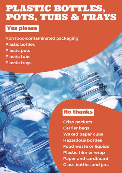 Recycling Poster with Photo - Plastic Bottles & Containers | Seton