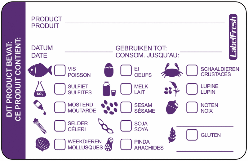HACCP-stickers allergenen met pictogrammen - Nederlands / Frans | Seton