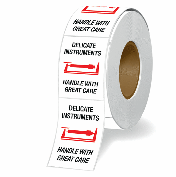 Delicate Instruments Handle With Great Care Labels | Seton